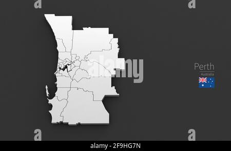Map of Perth City in Australia Stock Photo - Alamy