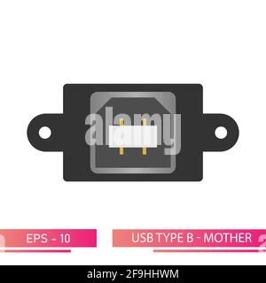 Set, USB type C-front view of the mother and father connector in a ...