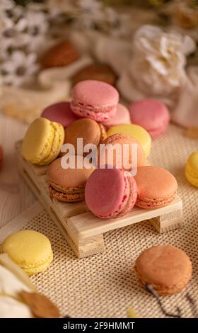 almond biscuits, macaron, Meringue, pastry, macarons Stock Photo - Alamy