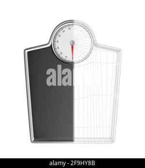 3D model of mechanical weighing scale, top view. Isolated on white ...