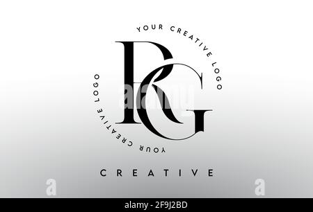 RG Letter Logo Design with Serif Typography Font and Elegant Modern ...