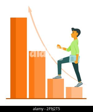 Business people stepping up on coins , against a growing upward graph ...
