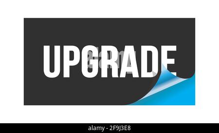UPGRADE text written on black red sticker stamp Stock Photo - Alamy