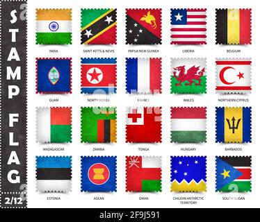 Sudan grunge postal stamp and flag on white background Stock Vector ...