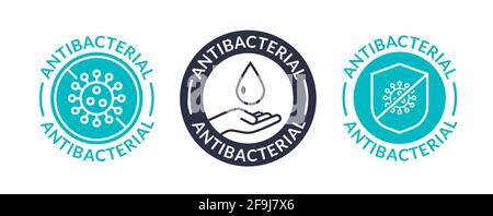 Antibacterial soap logo antiseptic bacteria clean medical symbol. Anti ...