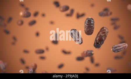 date palm fruits, 3d illustration, suitable for fasting, ramadan, islam ...