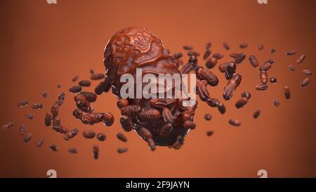 date palm fruits, 3d illustration, suitable for fasting, ramadan, islam ...