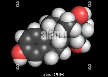 Estetrol natural oestrogen hormone molecule, illustration Stock Photo ...