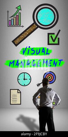 Visual management concept drawn by a businessman Stock Photo - Alamy