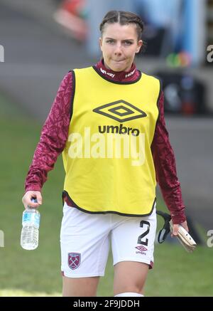 DAGENHAM, ENGLAND - APRIL 18: L-R Cecilie Redisch Kvamme of West Ham ...