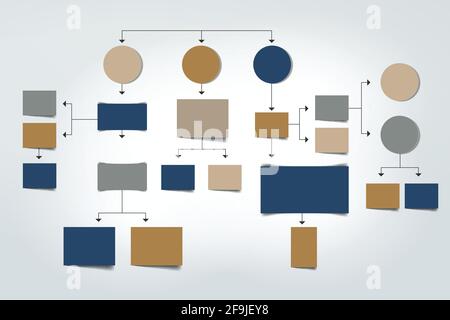 Fowchart. Colored shadows scheme Stock Vector Image & Art - Alamy