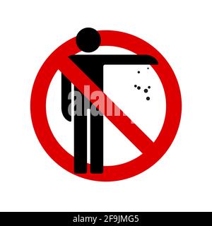 No littering line icon, prohibition and forbidden, do not litter sign ...