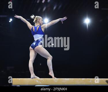 Jacobshalle, Basilea, Italy, 19 Apr 2021, Alice D'Amato and his coach ...