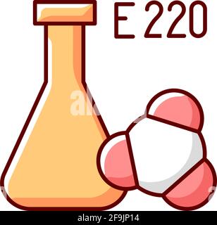 Sulfites allergy line color icon. Allergic reaction. Caution sulfate ...