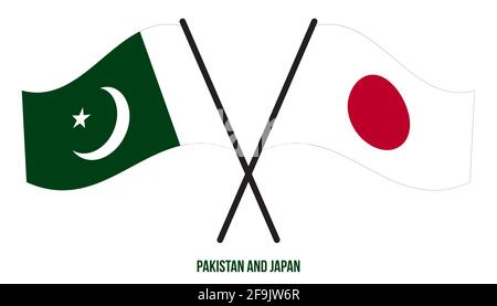 Japan and Pakistan flags for official meeting against background of ...