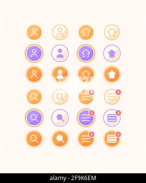 Account options UI elements kit Stock Vector Image & Art - Alamy