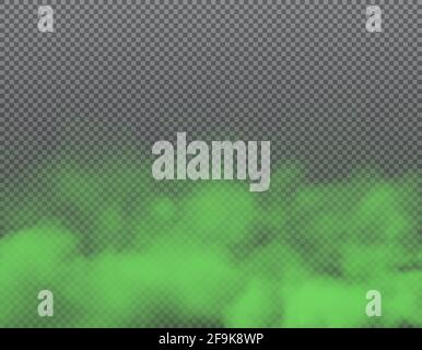 Magic toxic background with green clouds and steam around skull shaped ...