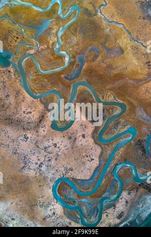 Aerial photography of the natural scenery of Guomang Wetland Stock ...