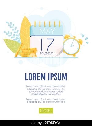 coins money with calendar vector illustration design Stock Vector Image ...