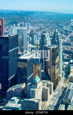 Toronto Canada / Aerial view of the (RBC) Royal bank of Canada, and ...
