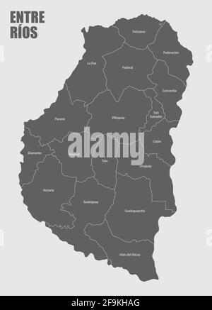 A gray map of Argentina divided into provinces Stock Vector Image & Art ...