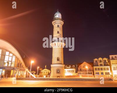 November 2016. Warnemunde town with Lighthouse Germany. The old ...