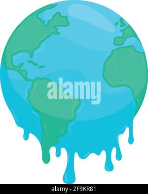 Cartoon illustration of a melting Earth sphere Stock Vector Image & Art ...