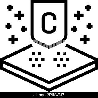 chemical treatment fabrics properties line icon vector illustration ...
