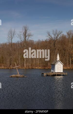 Cross Island Chapel, Oneida, NY, built 1989 and situated in the middle ...