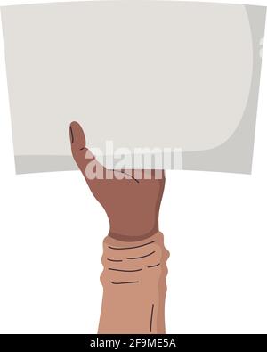 hand lifting banner protest Stock Vector Image & Art - Alamy