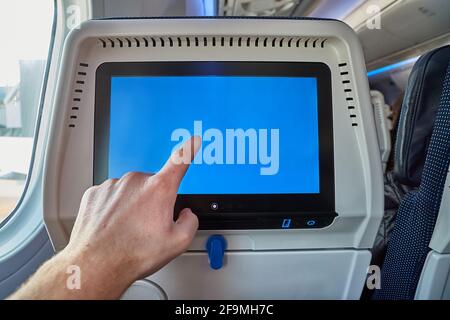 Plane infotainment lcd screen Stock Photo - Alamy