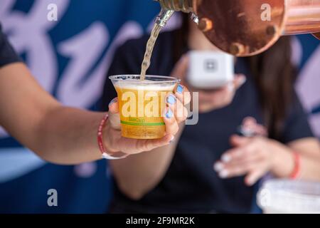 Beer being served at an outdoor festival Stock Photo - Alamy
