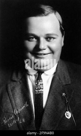 Roscoe 'Fatty' Arbuckle portrait, silent film era, c 1920s Stock Photo ...