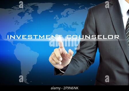 Man touching an assistance concept on a touch screen with a pen Stock ...