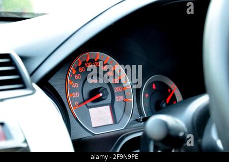 Modern car dashboard with speedometer, tachometer. Car dashboard. Car ...