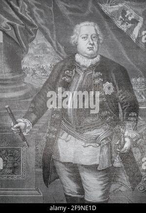 . Frederick William I, king in Prussia. . circa 1720. Johann Harper ...
