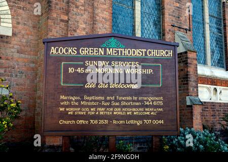 Acocks Green Methodist Church, West Midlands, England, UK Stock Photo ...