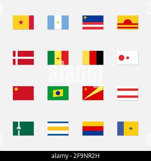 Set of fictional flags. World fantasy flags for fiction. Unrealistic ...