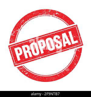 PROPOSAL text on red grungy vintage rubber stamp Stock Photo - Alamy