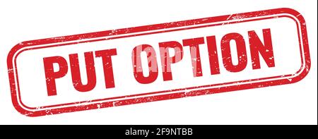 PUT OPTION text on red round grungy texture stamp Stock Photo - Alamy
