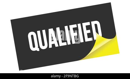 QUALIFIED text written on black red sticker stamp Stock Photo - Alamy