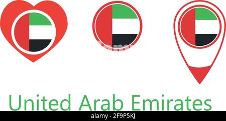 Set of United arab emirates map icon, geography blank concept, graphic ...