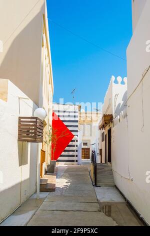 View of whitawashed houses situated alongside the famous, unesco ...