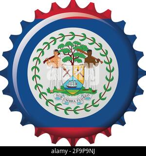 Belize Round Country Flag. Circular Belizean National Flag. Belize Circle Shape Button Banner ...