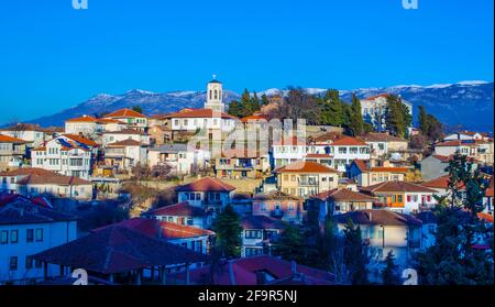 sunset over unesco listed ohrid town in macedonia Stock Photo - Alamy
