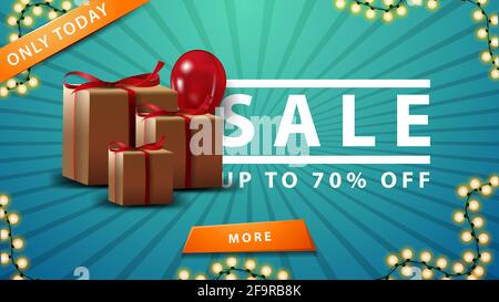 Gifts box with sale up to 70%, discount promotion with copy space ...