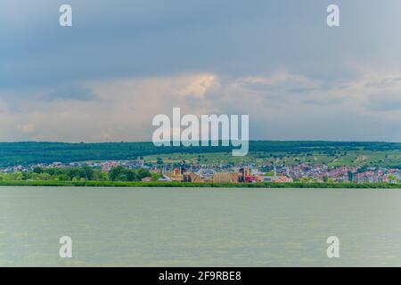 Morbisch am see viewed from neusiedler see, Austria. The city is famous ...