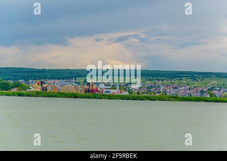 Morbisch am see viewed from neusiedler see, Austria. The city is famous ...