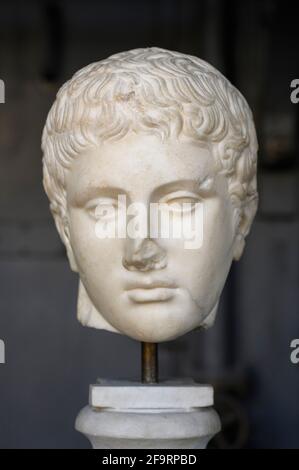 Rome. Italy. Male Head (Kyniskos type), copy after the bronze original ...