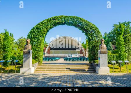 open air theater in romanian city timisoara is surrounded by a rose ...